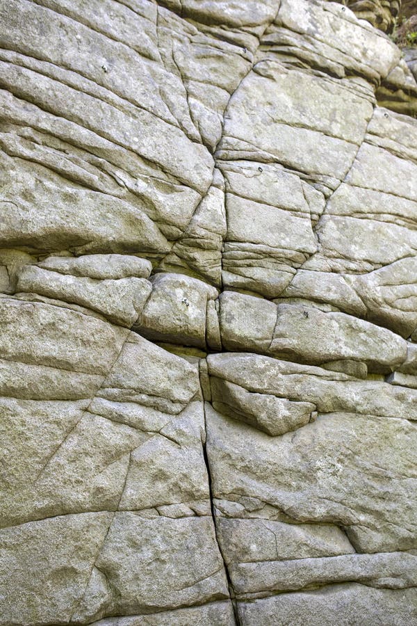 Vertical Stone Wall with a Crack, Gray. Background Stock Image - Image ...