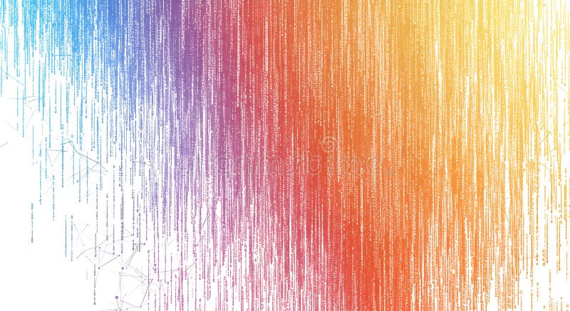 Vertical Streams Of Binary Code Cascade Down In A Gradient