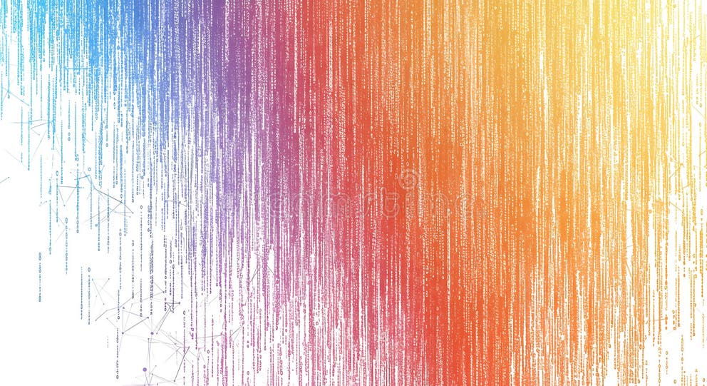 Vertical Streams of Binary Code Cascade Down in a Gradient, Transitioning from Stock ...