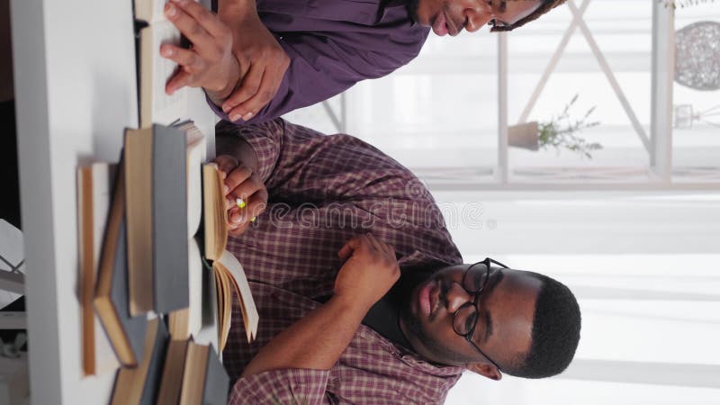 Vertical Study Together Male Student Educational Stock Video - Video of ...