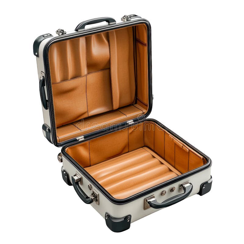 Vertical Suitcase Opened Completely and Empty Isolated on a Transparent ...