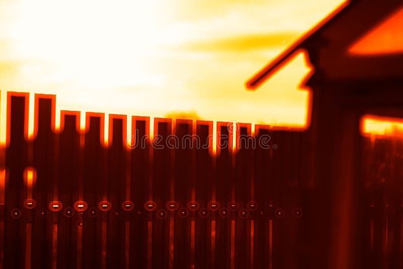 Vertical Sunset Fence Bokeh Background Stock Image - Image of focus ...