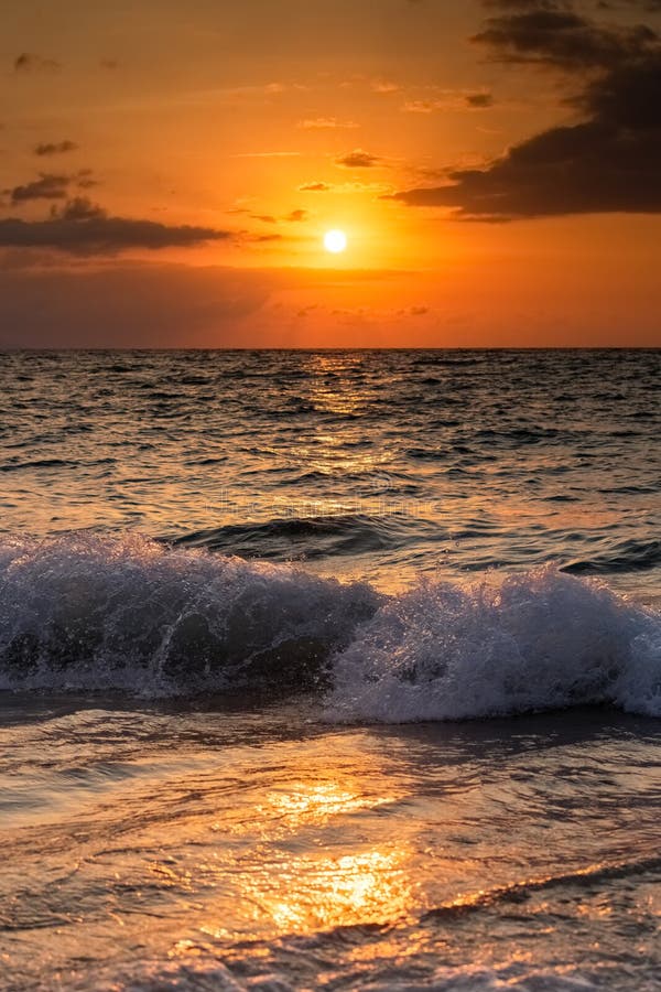 Vertical Sunset Ocean Nature Landscape Stock Image - Image of landscape ...