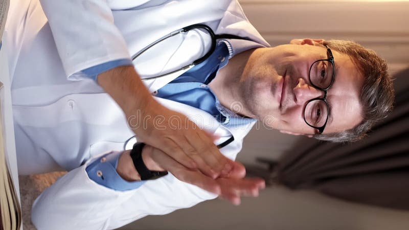 Vertical Supportive Doctor Success Man Clapping Stock Video - Video of ...