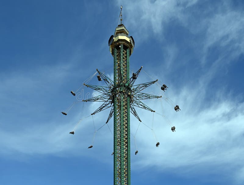 Vertical Swing Prater Amusement Park Stock Photo - Image of festival ...