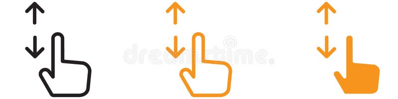 Vertical Swipe Up and Down Icon for User Interface and Interaction ...