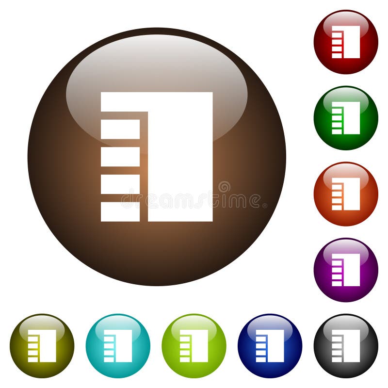 Vertical Tabbed Layout Active Color Glass Buttons Stock Vector ...