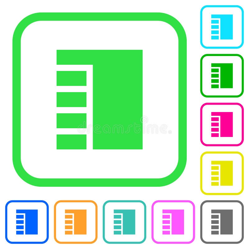 Vertical Tabbed Layout Active Vivid Colored Flat Icons Stock Vector ...