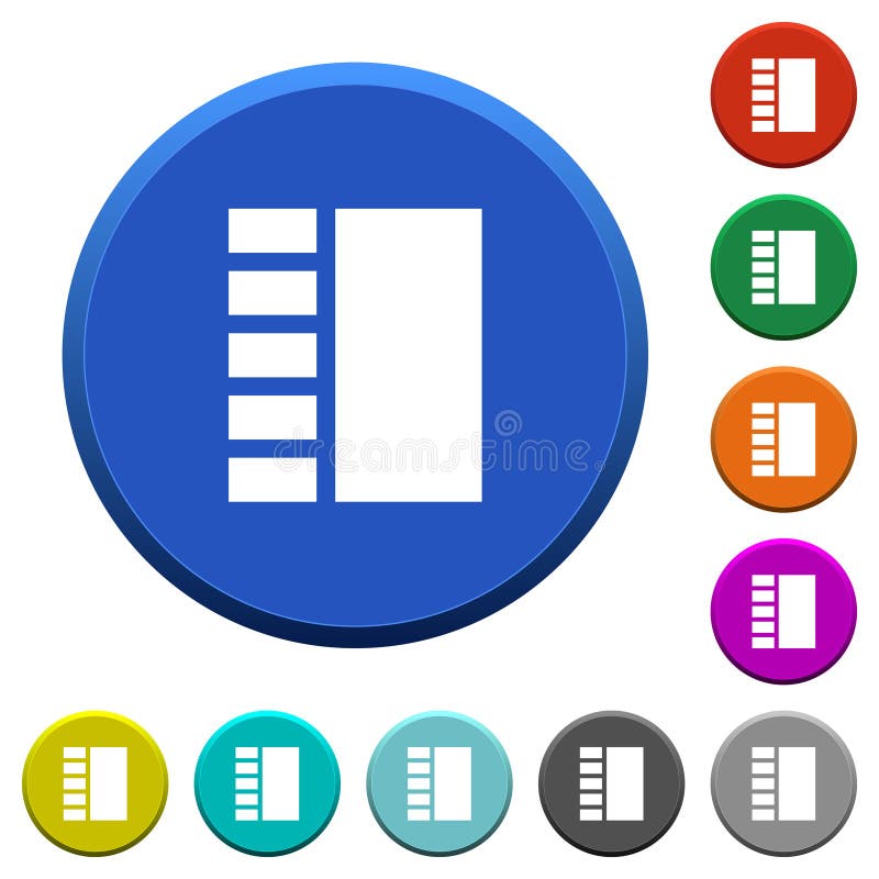 Vertical Tabbed Layout Beveled Buttons Stock Vector - Illustration of ...