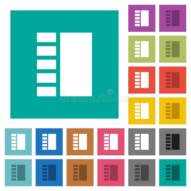 Vertical Tabbed Layout Square Flat Multi Colored Icons Stock Vector ...