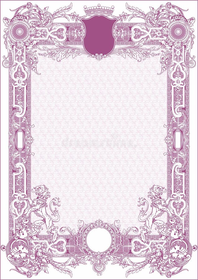 Vertical Template for Classic Certificate with Space for Logo and Seal ...