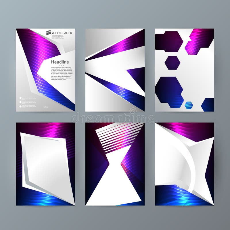 Vertical Template Page Brochure Format A4 Set Layouts06 Stock Vector ...