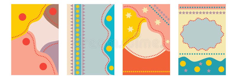 Vertical Templates with Shapes, Lines and Background for Text Stock ...