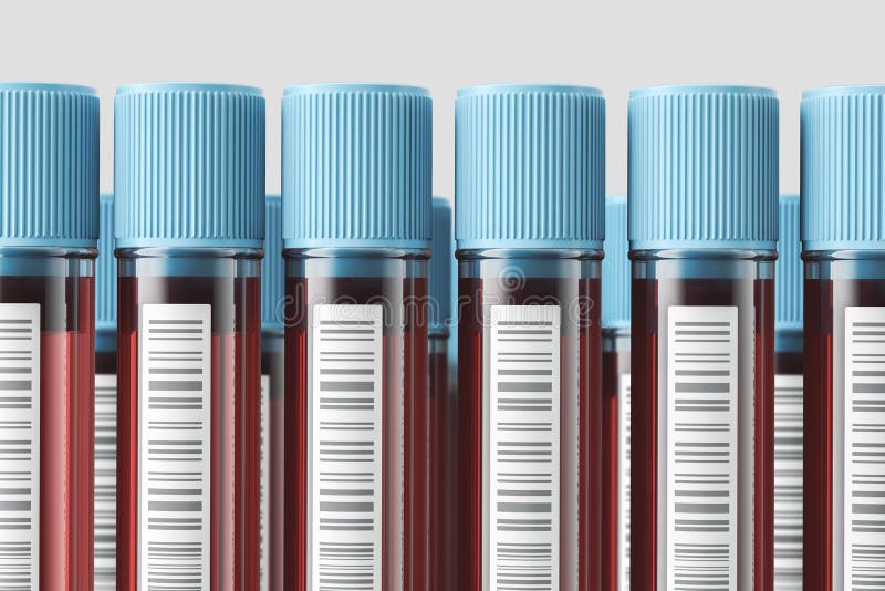 Vertical Test Tubes with Blood Stock Illustration - Illustration of ...