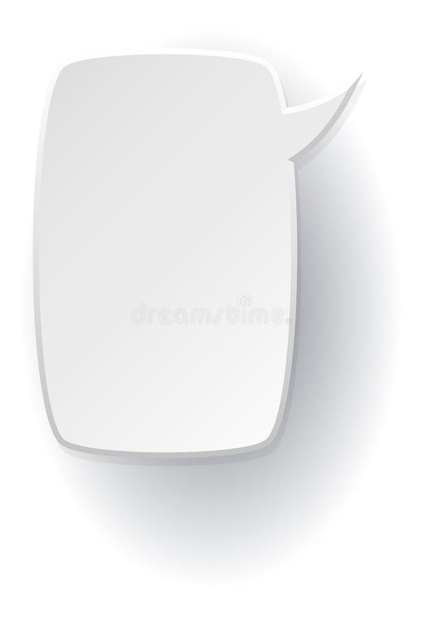 Vertical Text Balloon. Empty Paper Speech Bubble Stock Vector ...