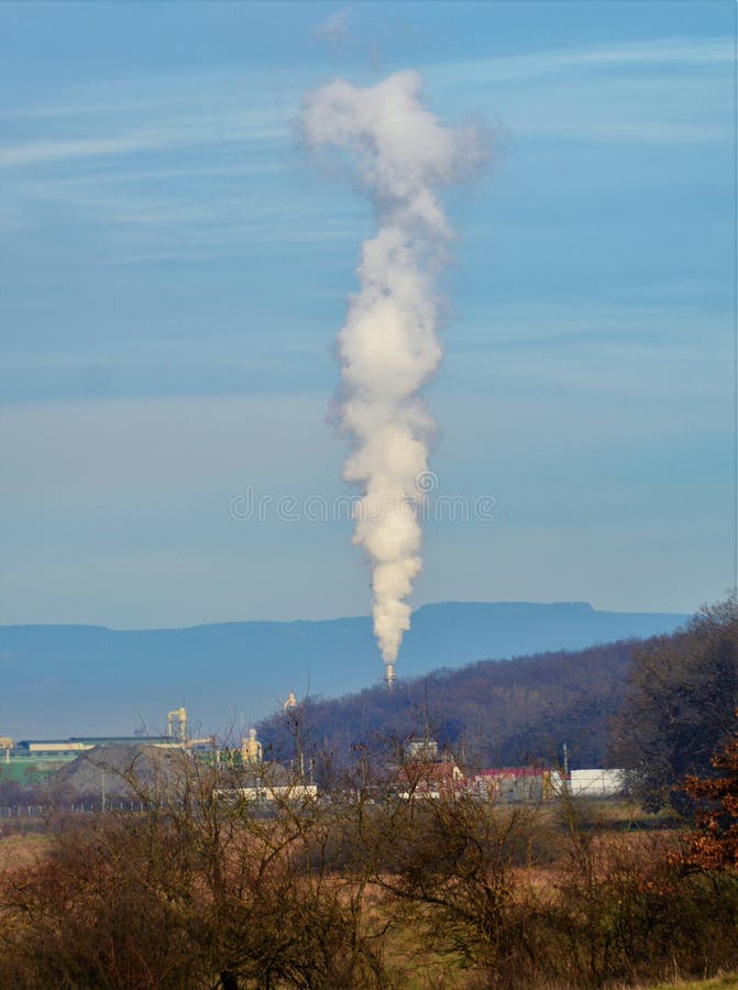 Vertical of the Thick Smoke Coming Out of a Power Plant Stock Photo ...