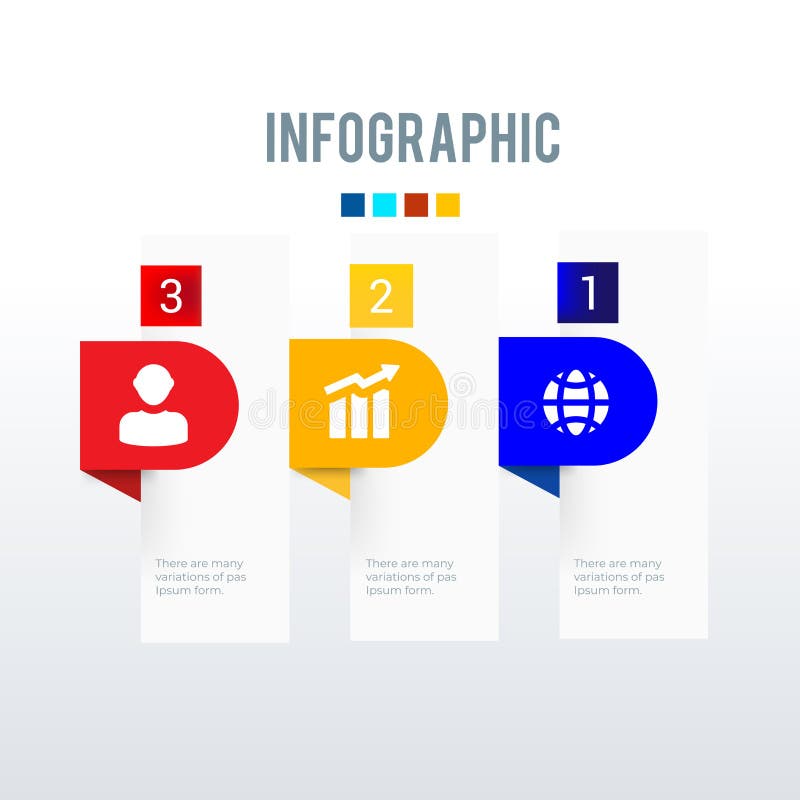 Vertical Three Infographic Template Design. Business Concept Infograph ...