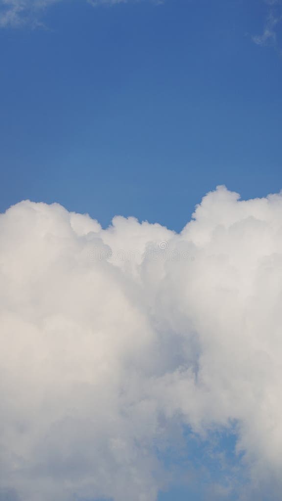 Blue Sky Background with Tiny Clouds. Low Angle View. Blue Clear Sky ...