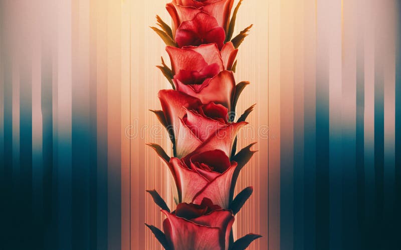 Generative-AI, Vertical Time-Lapse of a Rose Blooming for a Romantic ...