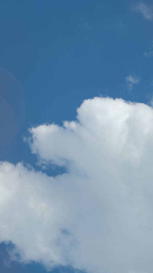 Sky Blue or Azure Sky and Clouds. Soft White Clouds on Pastel Blue Sky ...