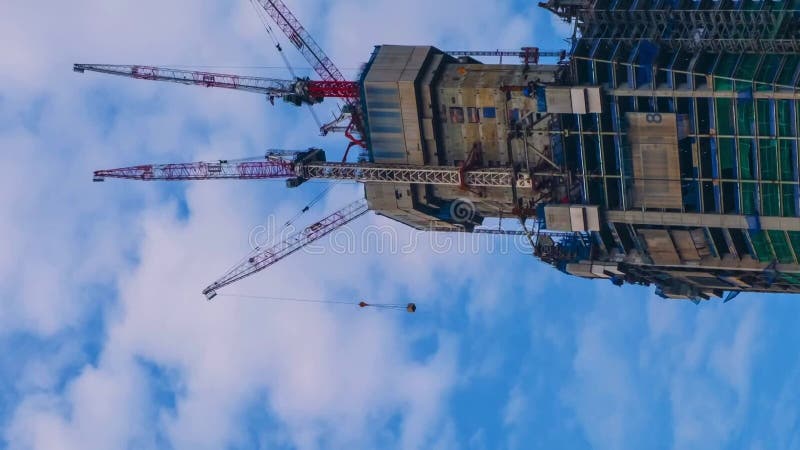 Timelapse of High-rise Construction Site at Cloudy Sky at Day. Modern ...
