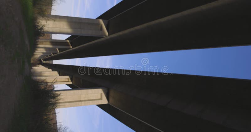 Vertical Timelapse of Highway Road Concrete Columns Infrastructure ...