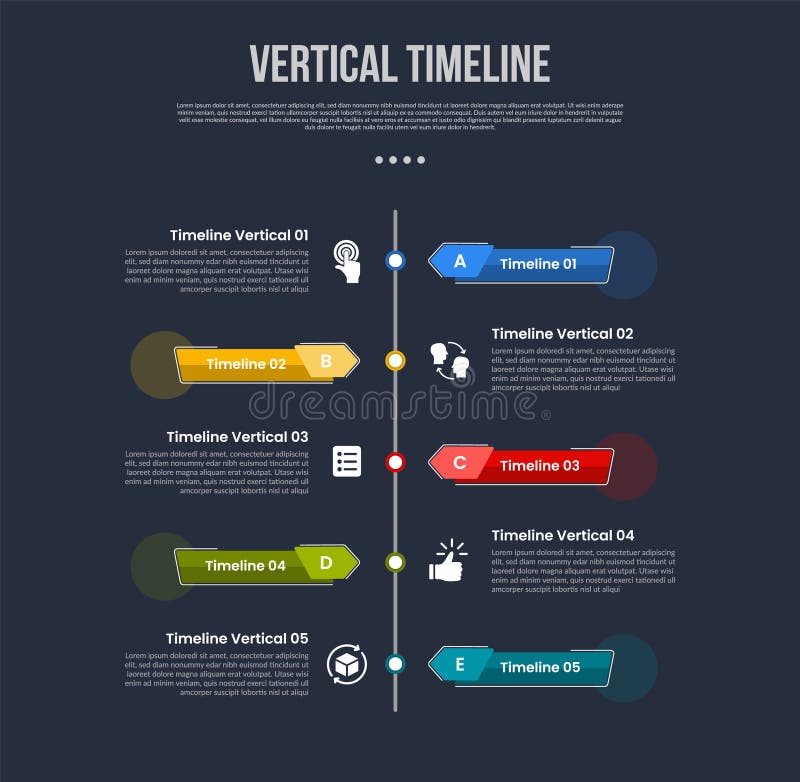 Vertical Timeline Business Report Infographic with Creative Rectangle ...