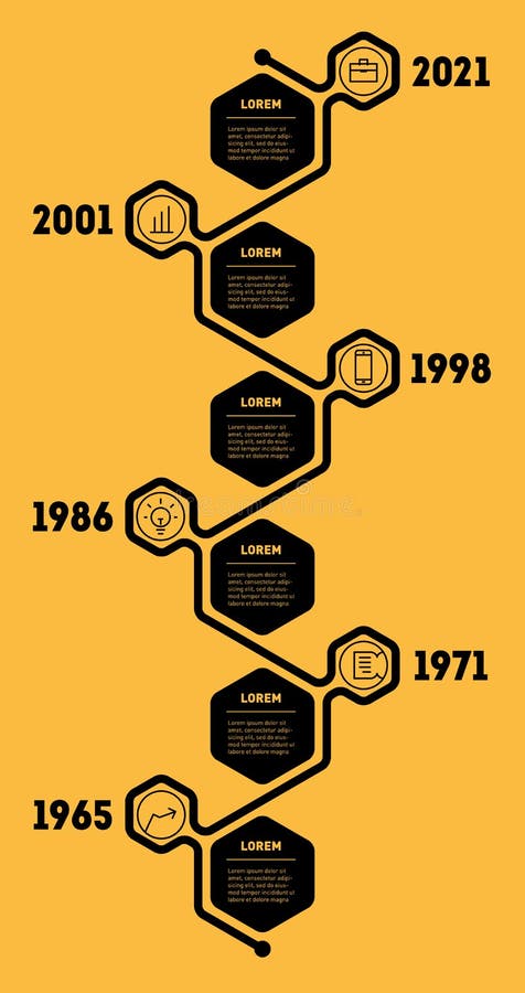 Vertical Timeline or Infographic with 6 Sectors. Strategy Development ...