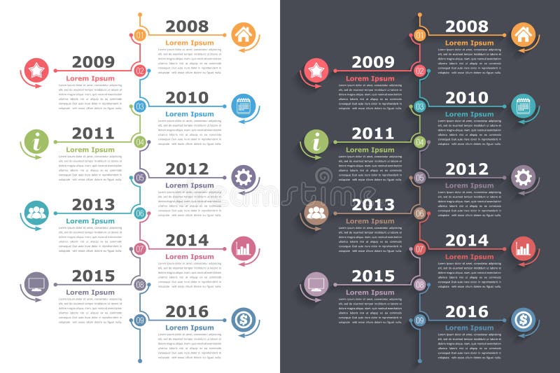 Vertical Dot Timeline Infographic Stock Vector - Illustration of sign ...