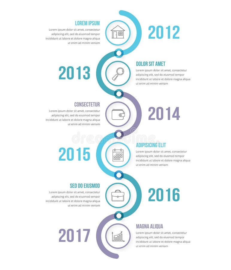 Vertical Timeline Infographics Template Stock Vector - Illustration of ...