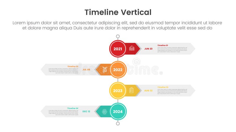 Vertical Timeline Milestone Infographic Template Banner with Big Circle ...
