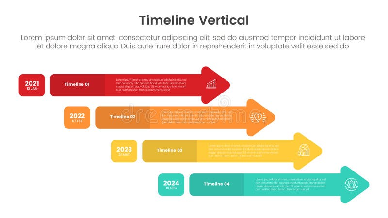 Vertical Timeline Milestone Infographic Template Banner with Round ...