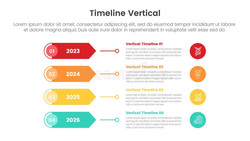 Vertical Timeline Milestone Infographic Template Banner with Round ...