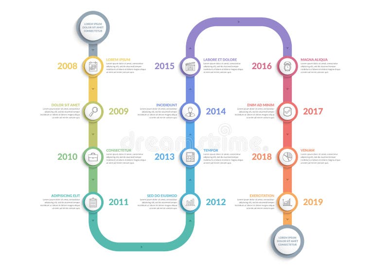 Vertical Dot Timeline Infographic Stock Vector - Illustration of sign ...