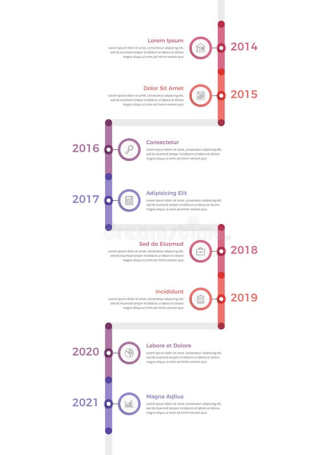 Vertical Timeline Template stock vector. Illustration of project ...