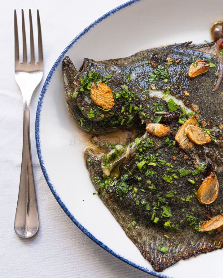Vertical Top View of a Dish Made of Fish Stock Photo - Image of portion ...