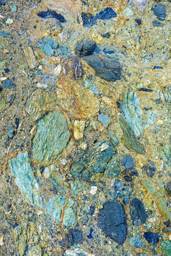 Vertical Top View of Petrified Stones in Various Colors Stock Photo ...