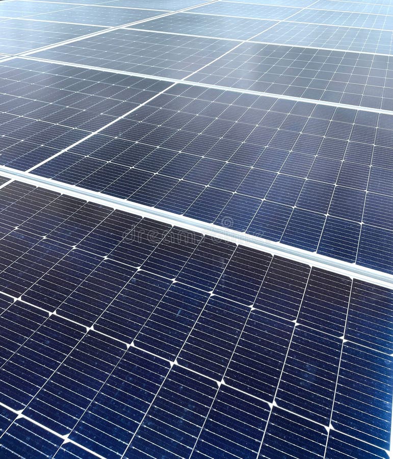 Vertical Top View of Solar Panels on the Roof Stock Image - Image of ...