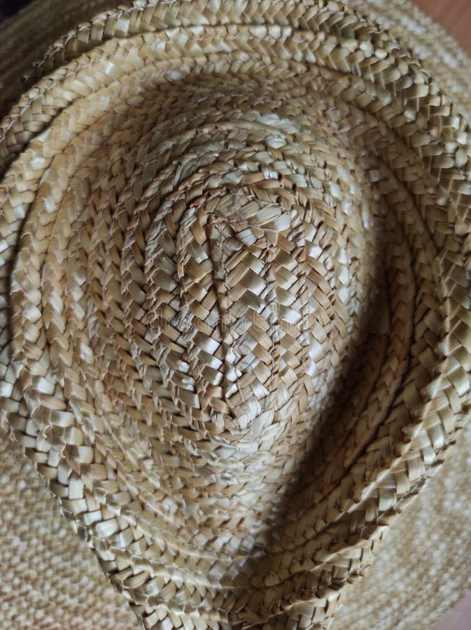 Vertical Top View of a Straw Hat Texture Stock Photo - Image of ...