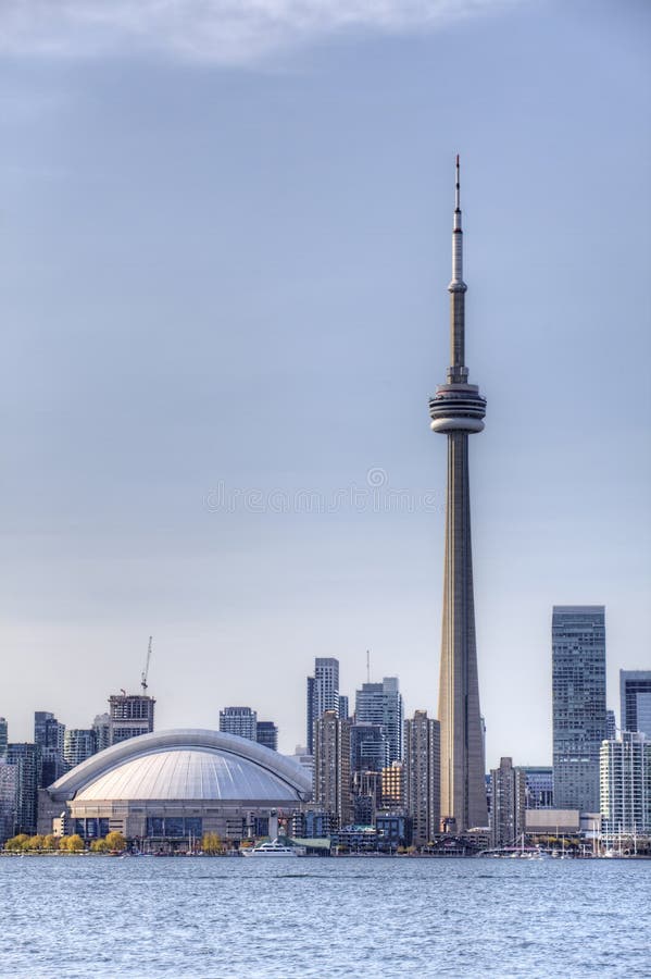 Vertical of the Toronto, Canada Skyline on a Beautiful Day Stock Image ...
