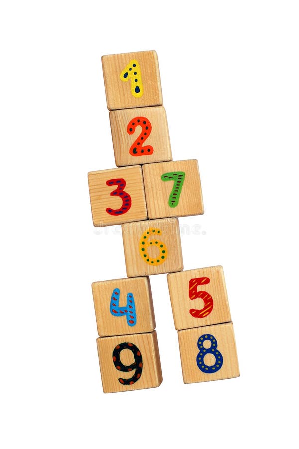 Vertical Tower of Wood Cubes Stock Photo - Image of white, draw: 23840060