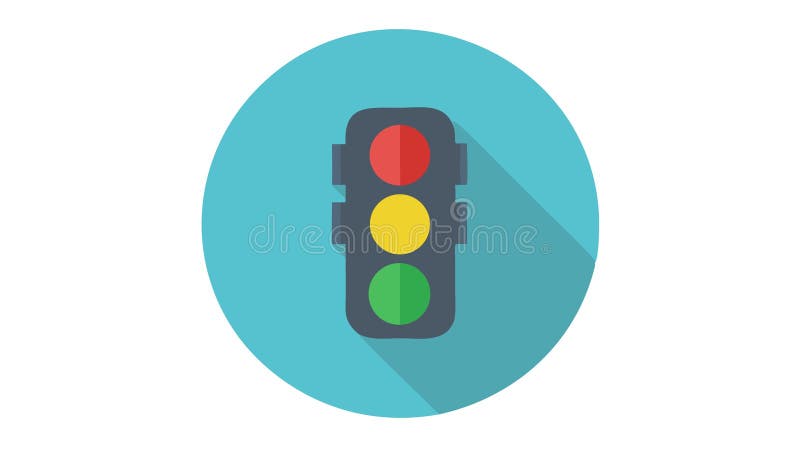 Vertical Traffic Light Flat Icon, Symbolizing Traffic Control and ...