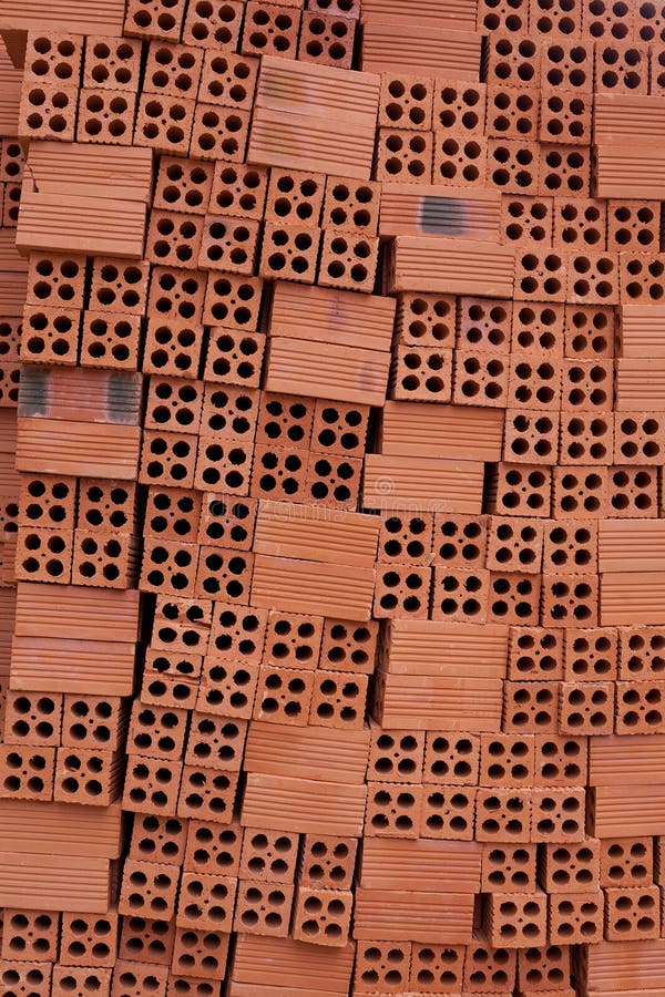 Vertical Uneven Flow of Red Bricks for Construction Stock Image - Image of series, brick: 82977357