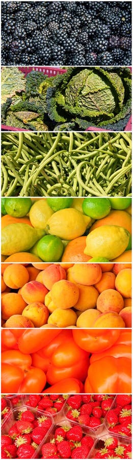 Vertical Vegetable Rainbow Collage Stock Image - Image of collage ...
