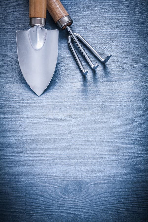 Vertical Version Hand Tools Garden Fork and Spade Stock Image - Image ...