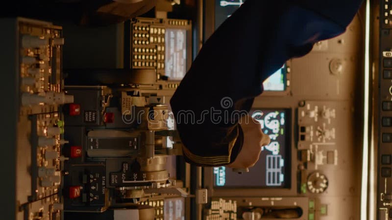 Airplane Captain Throttling Engine To Takeoff and Fly Plane Stock Video ...