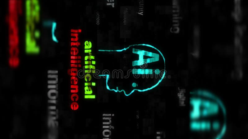 Artificial Intelligence Symbol Seamless Loop Vertical Stock Footage ...