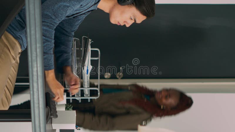 The Developer is Programming on the Laptop. Modern Workplace Stock Footage - Video of future ...