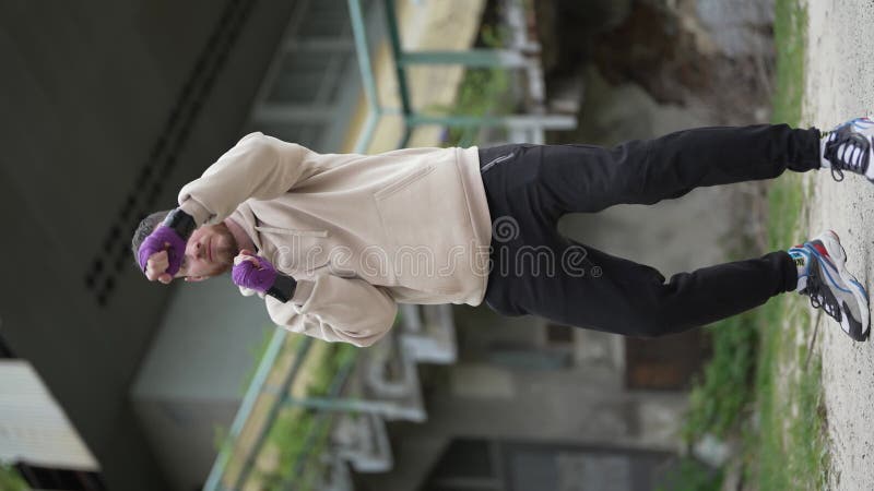 Vertical Video of a Boxer Who is Training Boxing Stock Video - Video of ...