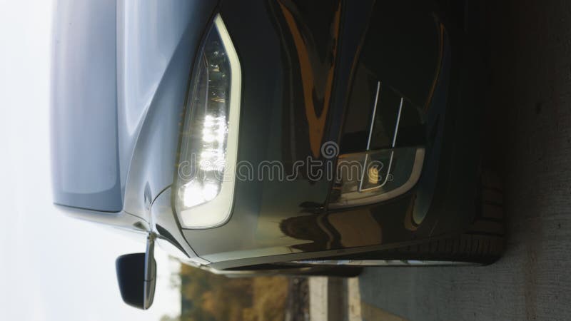 Modern Car Headlamp Flashing Light with Blinking on Continuously ...
